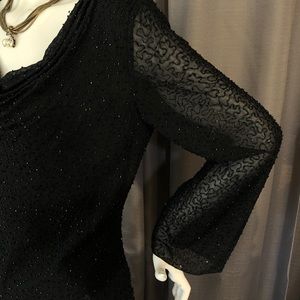 Talbots | Tops | 8 Petite Talbots Black Beaded Blouse | Poshmark